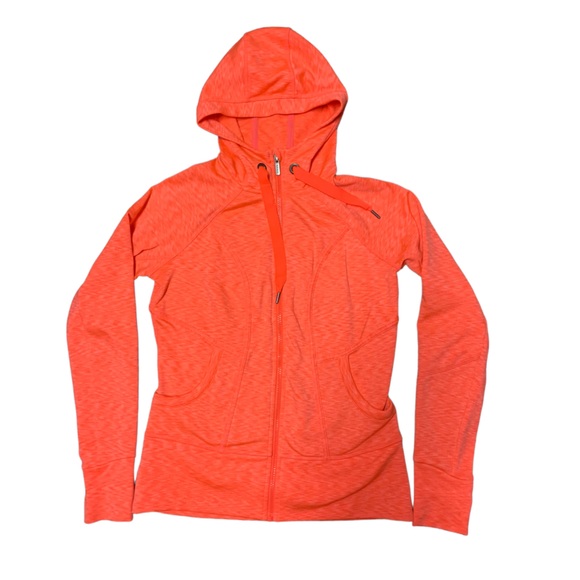 Athleta | Tops | Athleta Strength Hoodie Space Dyed Neon Orange Size ...